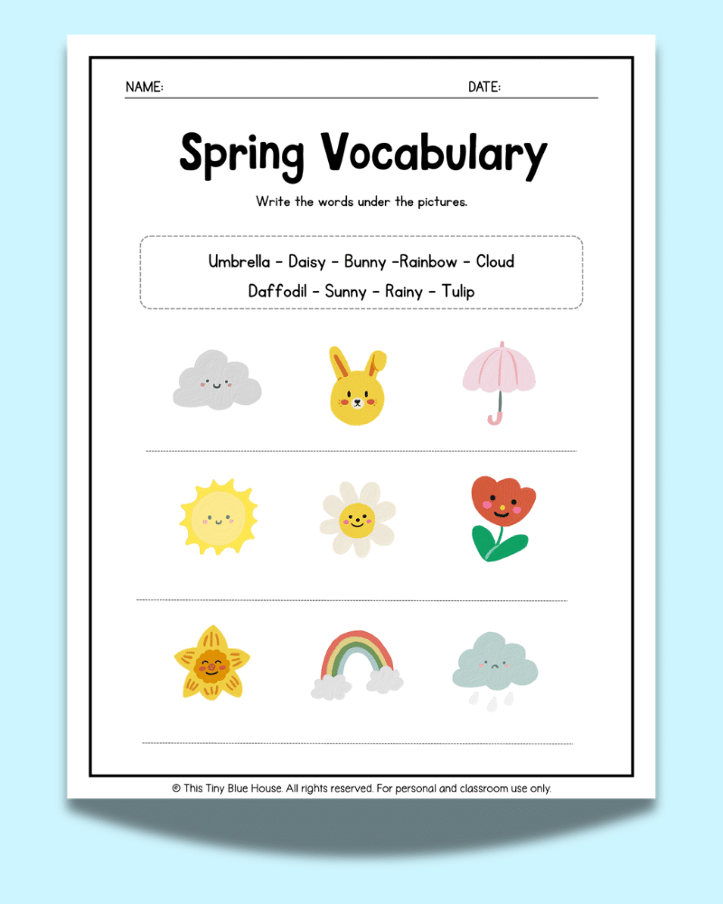 Free Printable Spring Worksheets for Pre-K to Grade 1 (10-Page Activity ...