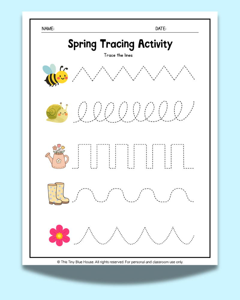Free Printable Spring Worksheets for Pre-K to Grade 1 (10-Page Activity ...