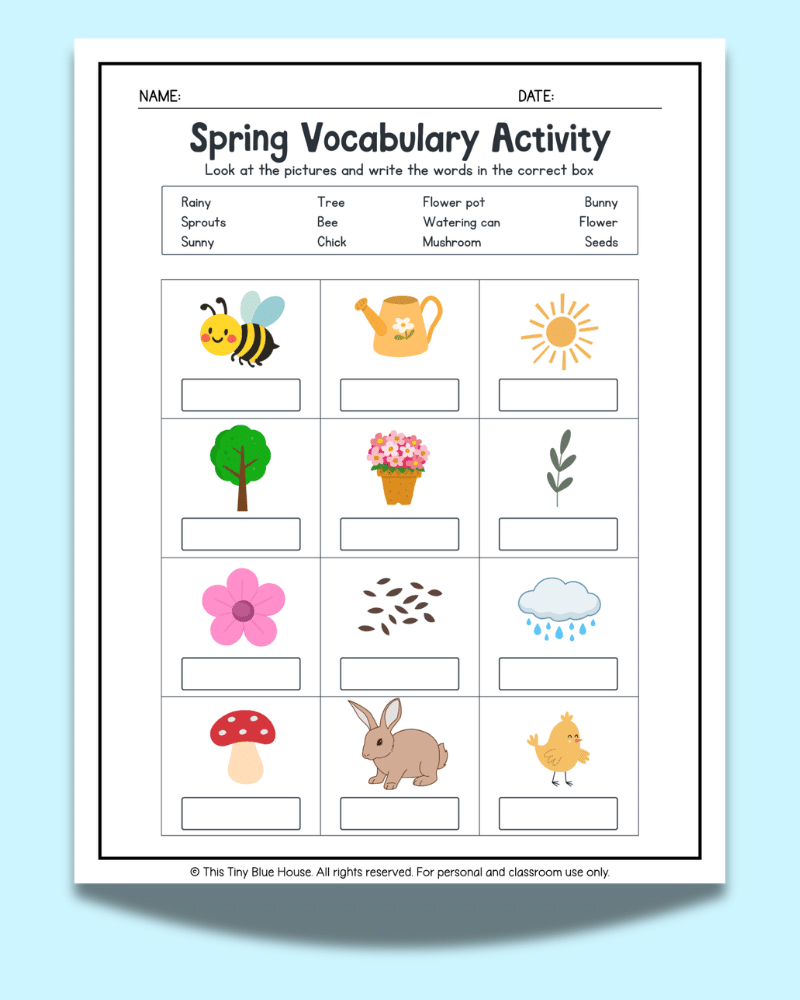 Free Printable Spring Worksheets for Pre-K to Grade 1 (10-Page Activity ...