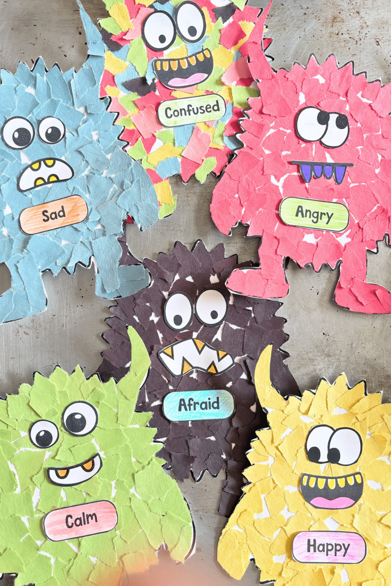 Torn paper feelings monster Craft (Inspired by The Color Monster Book ...