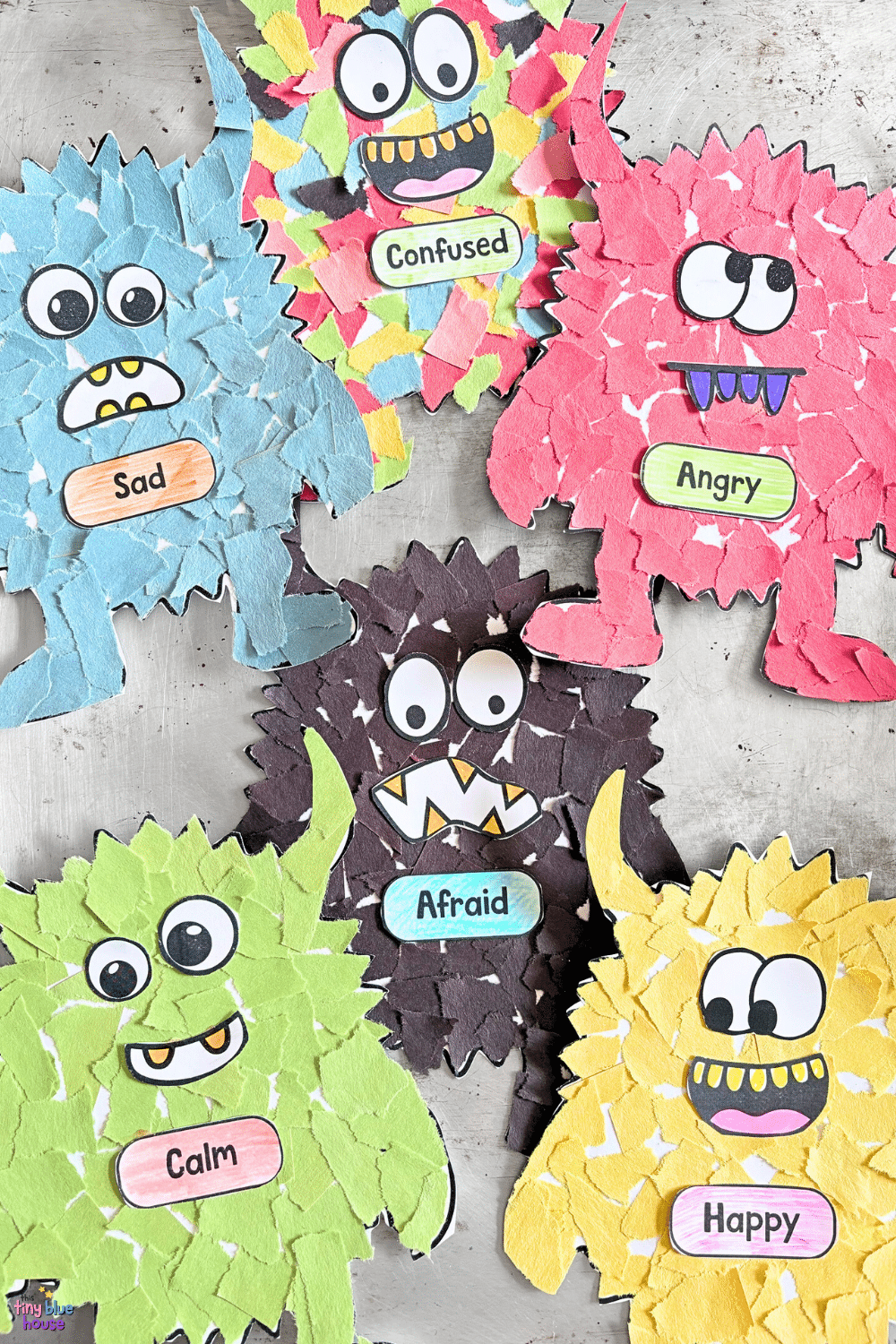 Torn paper feelings monster Craft (Inspired by The Color Monster Book ...