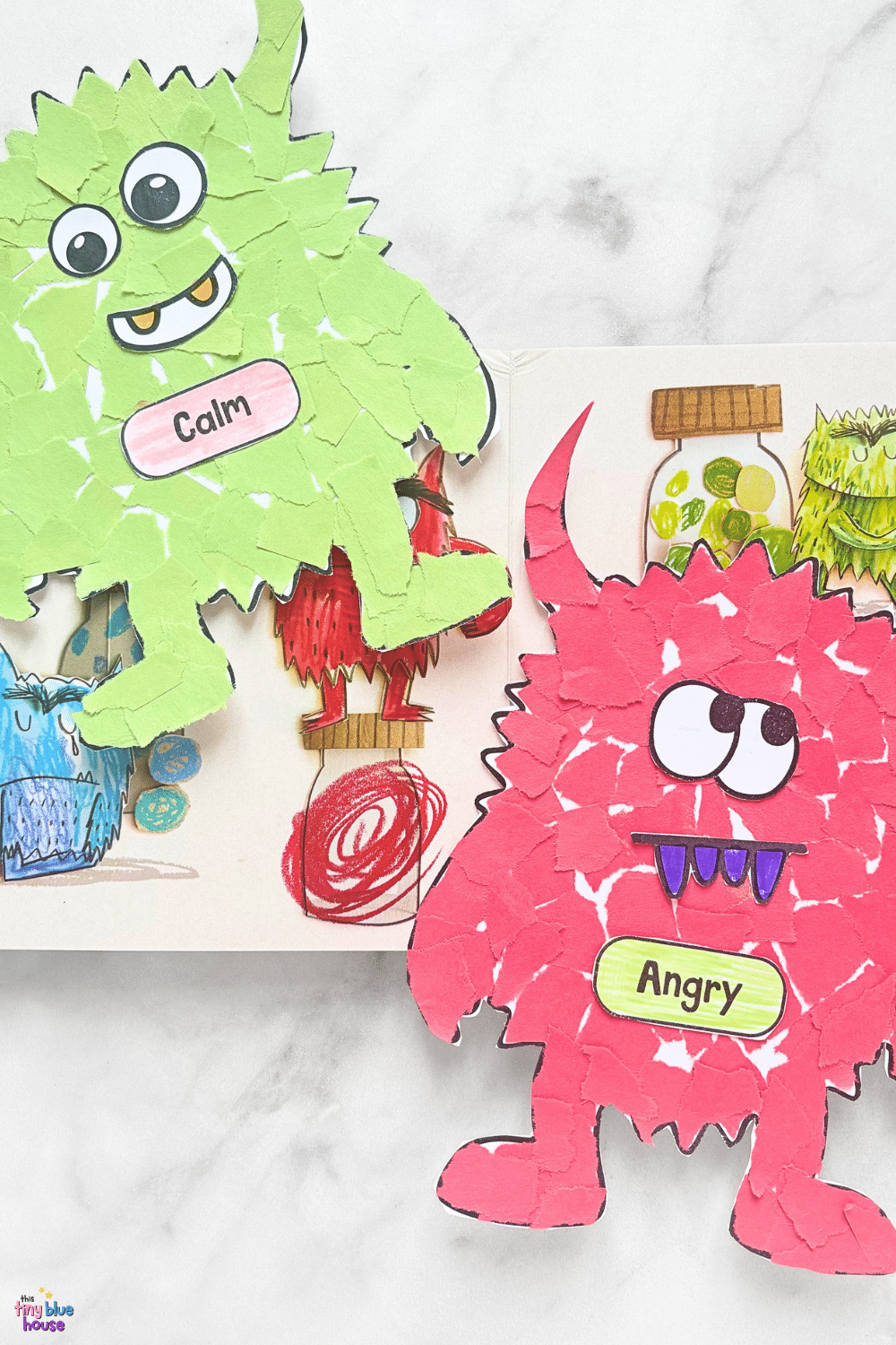 Torn paper feelings monster Craft (Inspired by The Color Monster Book ...