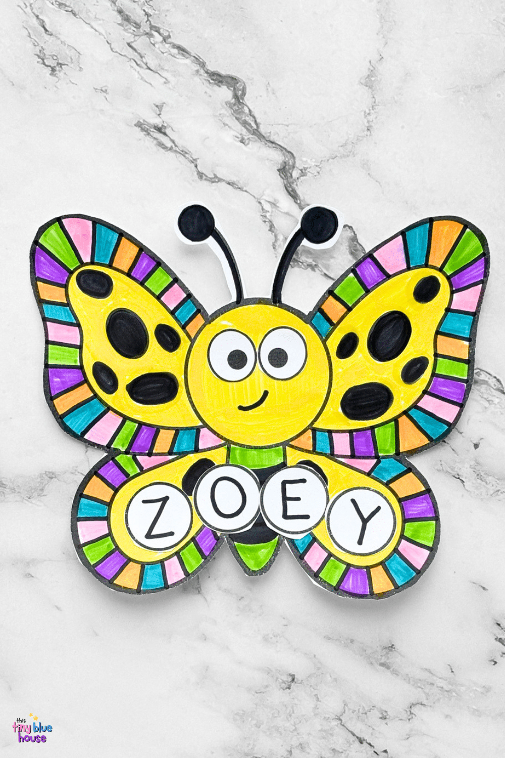 Butterfly Name Craft (Free Printable Template) - This Tiny Blue House