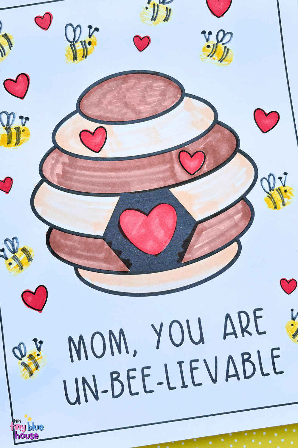 Bee Fingerprint Mother’s Day Craft (Free Printable Template) - This ...