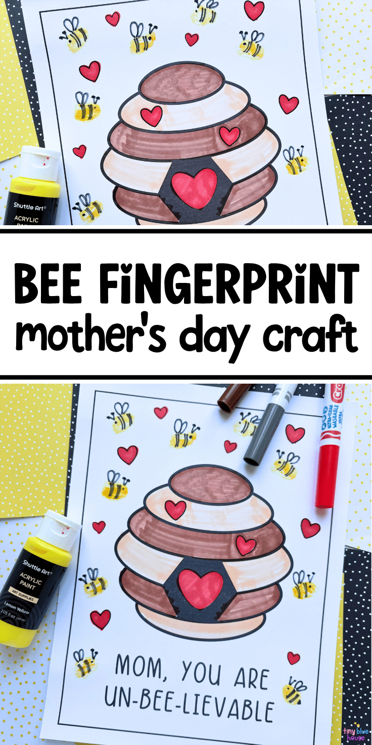 Bee Fingerprint Mother’s Day Craft (Free Printable Template) - This ...