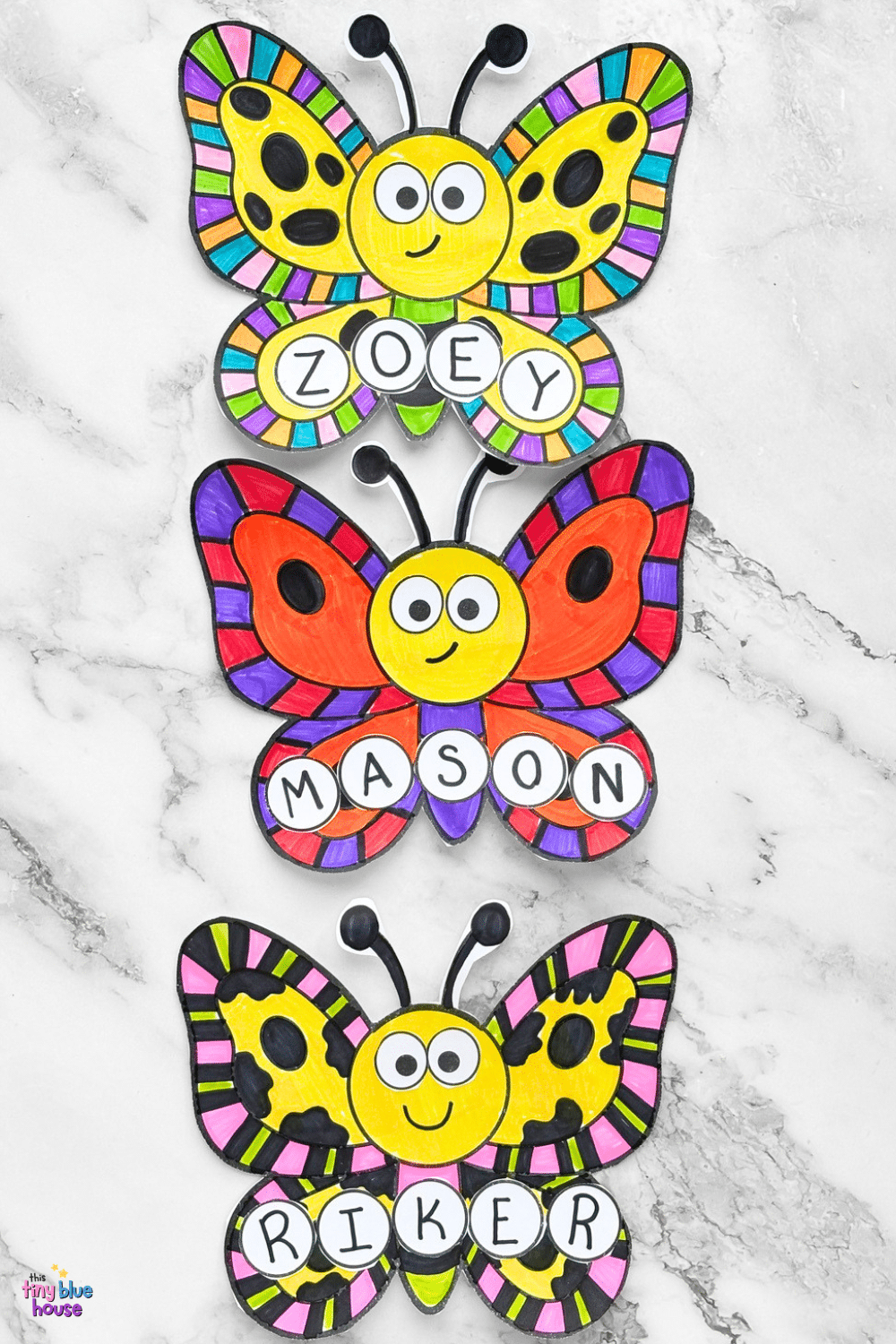 Butterfly Name Craft (Free Printable Template) - This Tiny Blue House