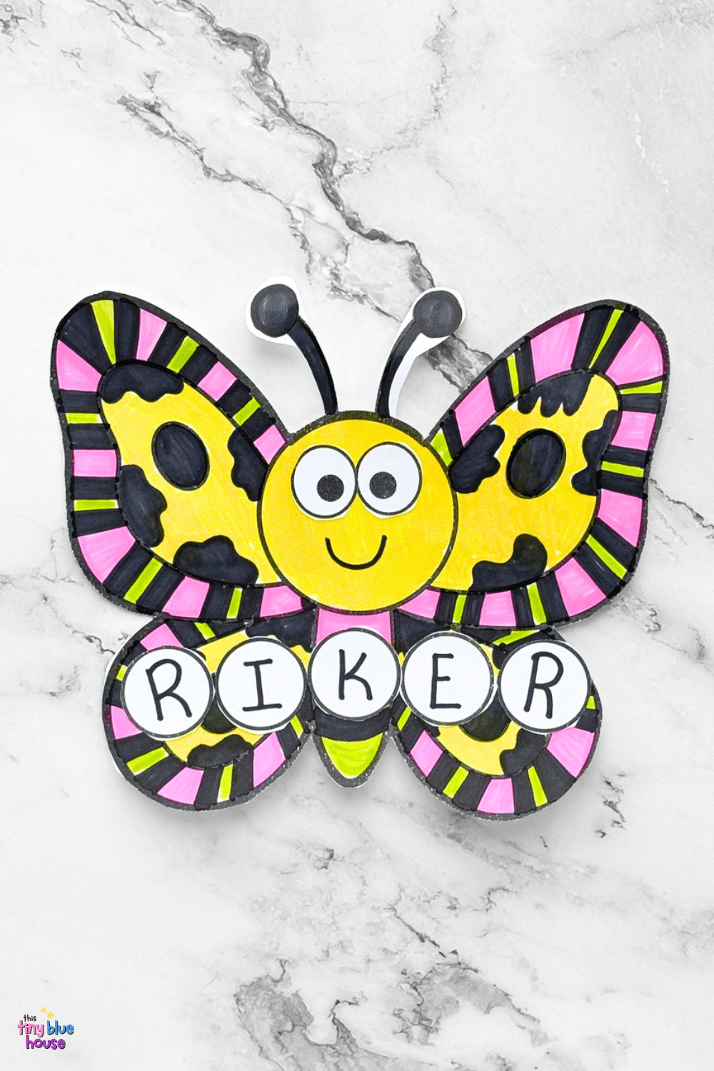 Butterfly Name Craft (Free Printable Template) - This Tiny Blue House