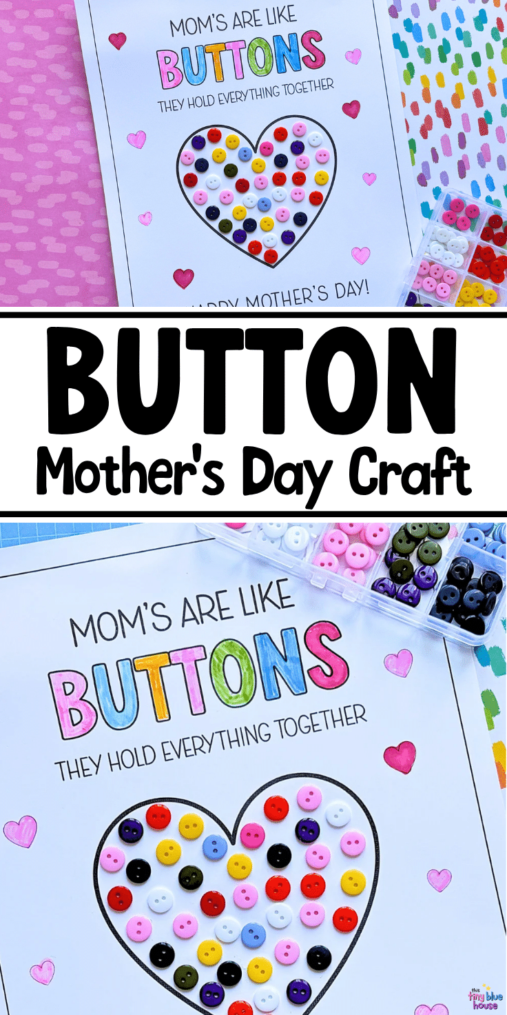 Button Heart Mother’s Day Craft (Free Printable Template) - This Tiny ...