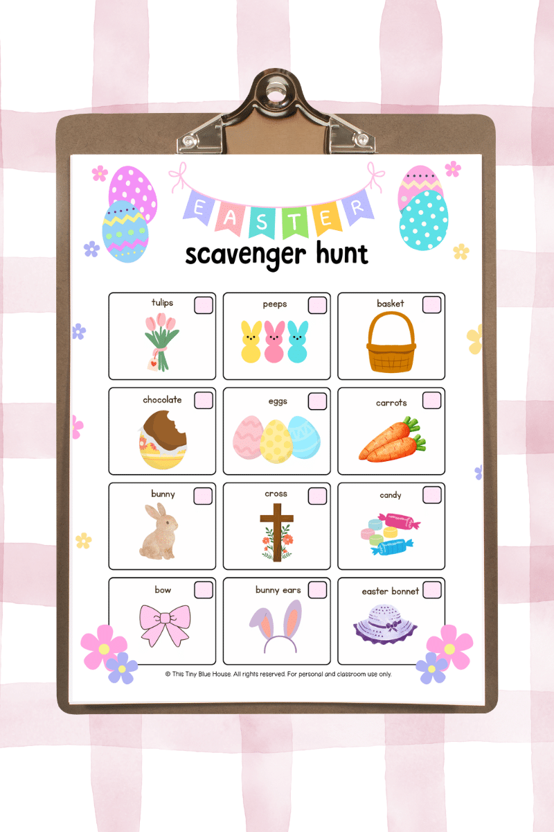 Easter Scavenger Hunt (Free Printable Template) - This Tiny Blue House