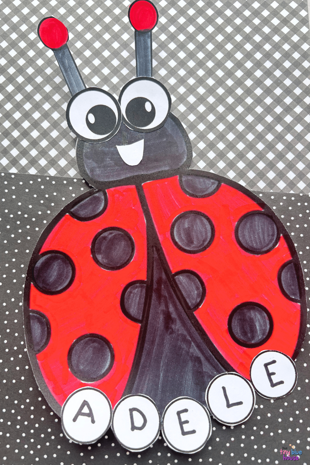 Ladybug Name Craft (Free Printable Template) - This Tiny Blue House