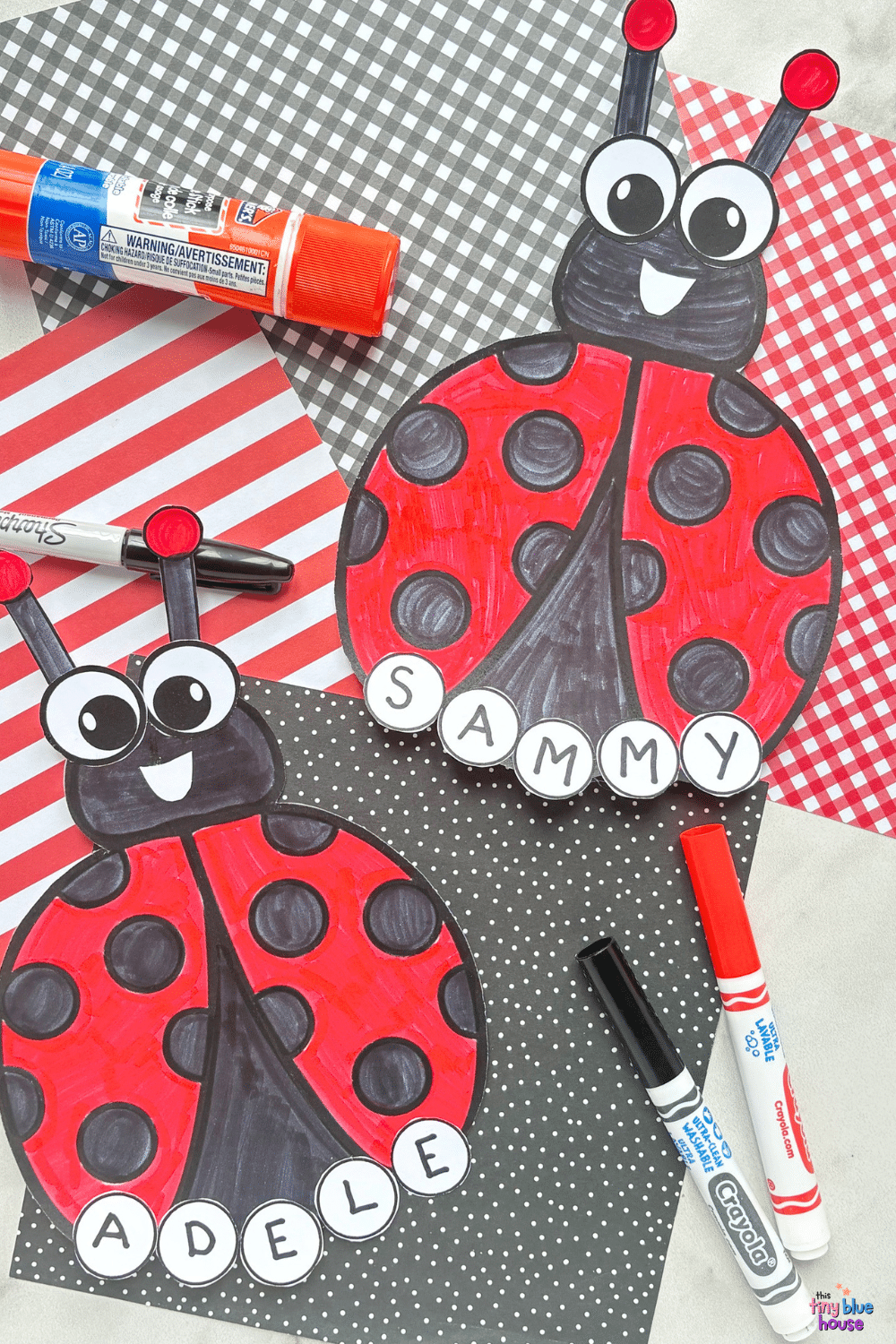 Ladybug Name Craft (Free Printable Template) - This Tiny Blue House