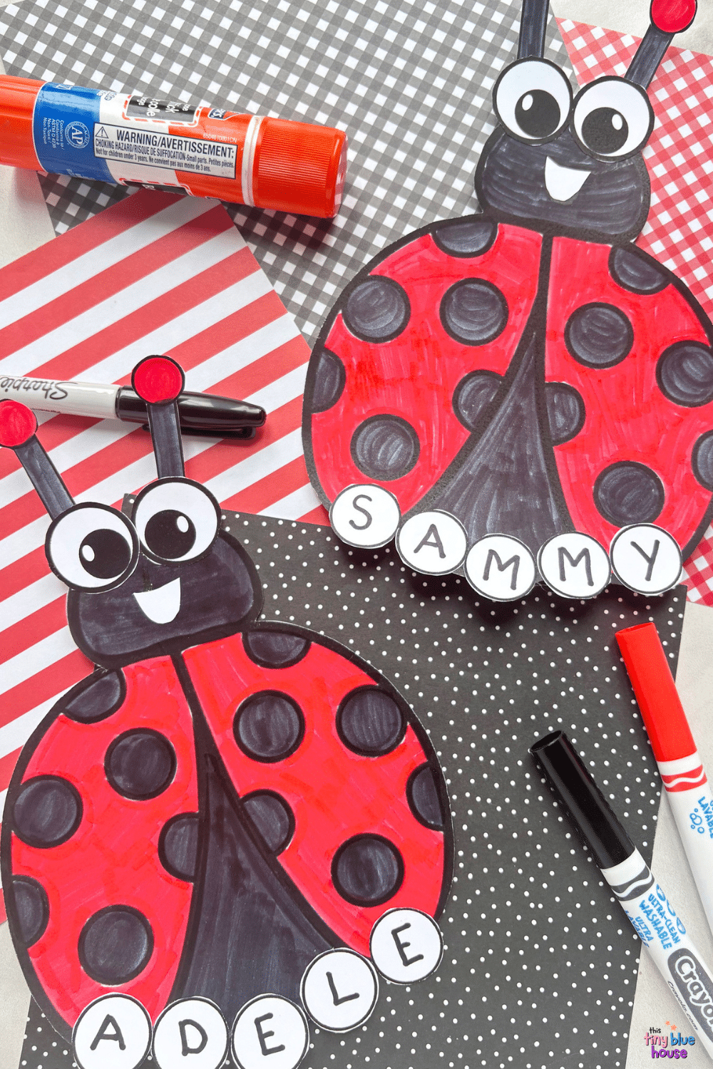 Ladybug Name Craft (Free Printable Template) - This Tiny Blue House