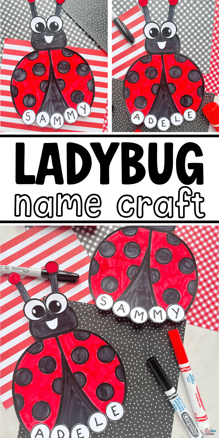 Ladybug Name Craft (Free Printable Template) - This Tiny Blue House
