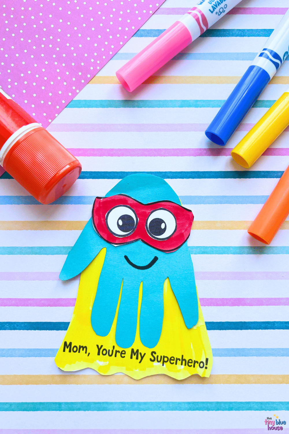 Mother's Day Superhero Craft (Free Printable Template) - This Tiny Blue ...