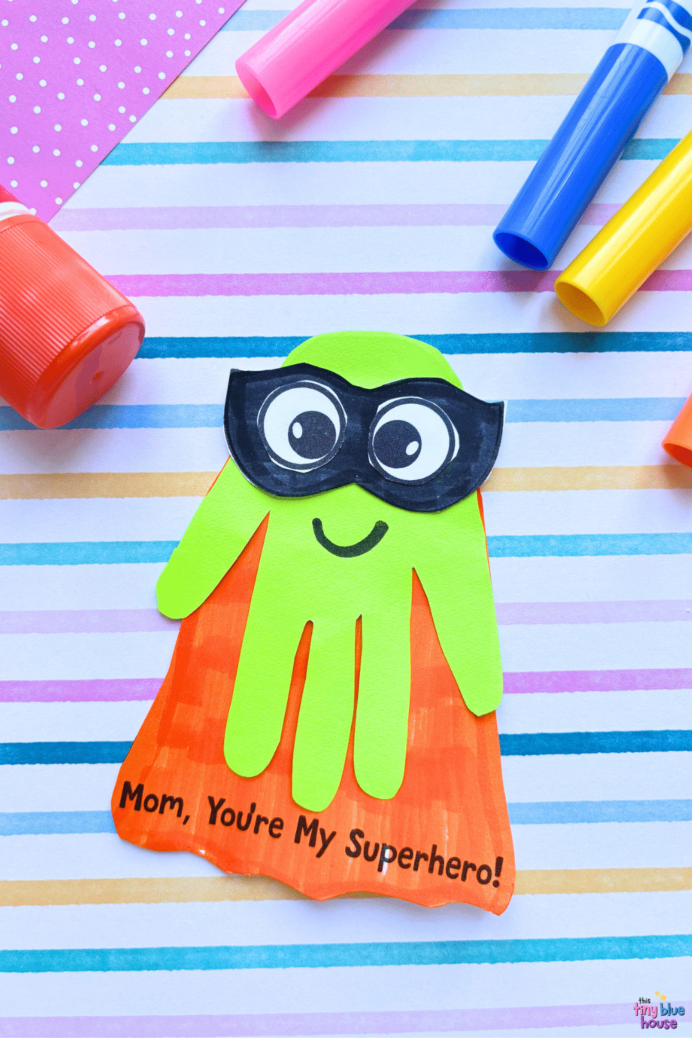 Mother's Day Superhero Craft (Free Printable Template) - This Tiny Blue ...
