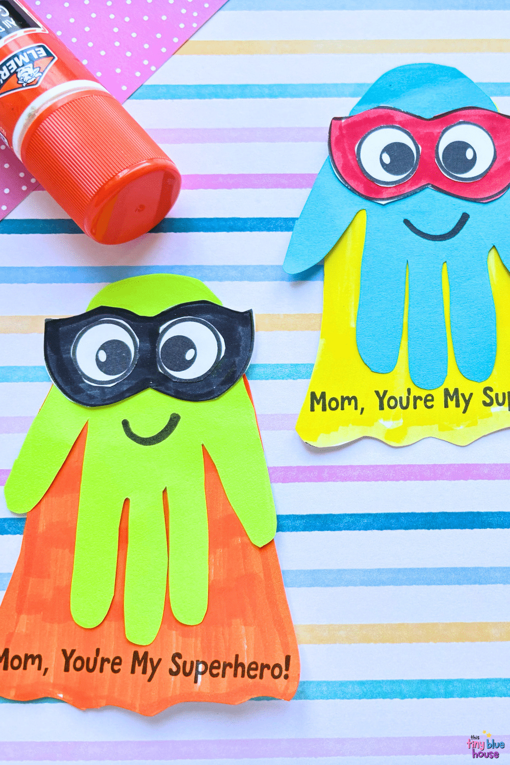 Mother's Day Superhero Craft (Free Printable Template) - This Tiny Blue ...