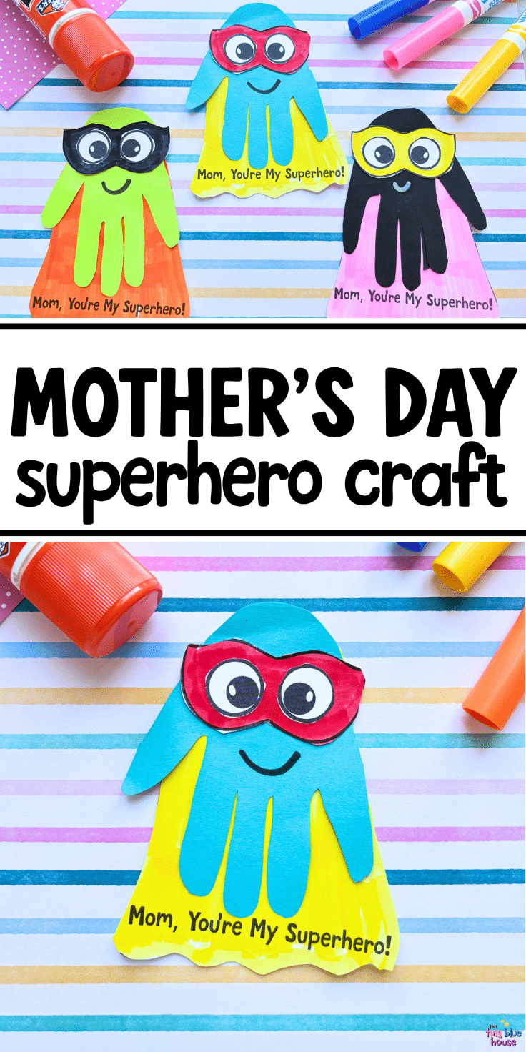 Mother's Day Superhero Craft (Free Printable Template) - This Tiny Blue ...