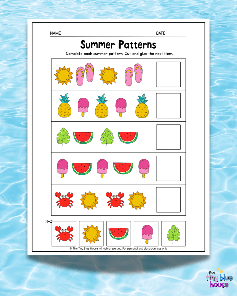 Summer Worksheets for Kids (Free 10-Page Bundle) - This Tiny Blue House