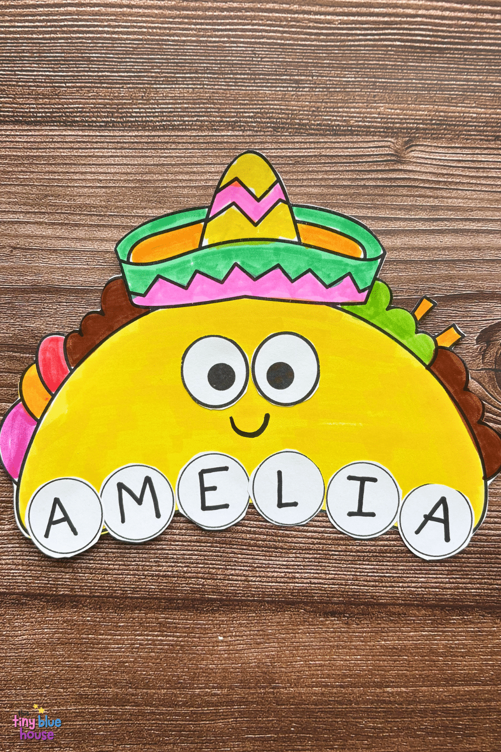 taco name craft (Free Printable Template) - This Tiny Blue House