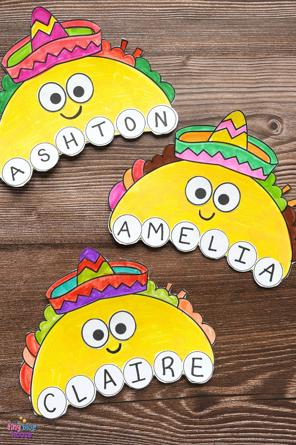 taco name craft (Free Printable Template) - This Tiny Blue House
