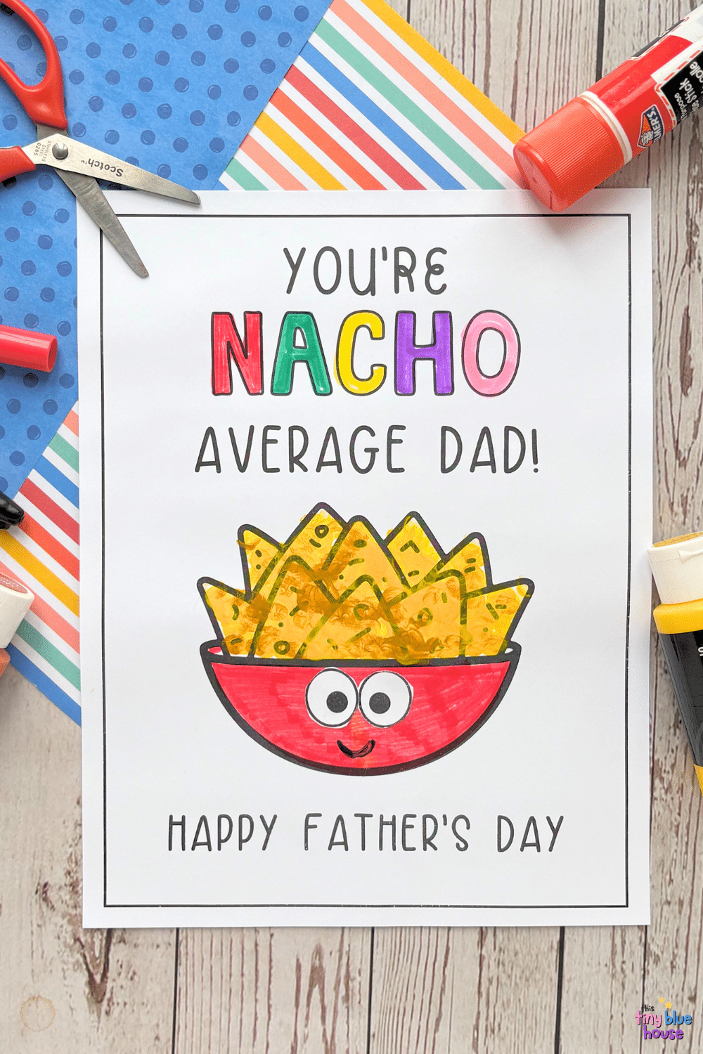 Father's Day Nacho Craft For Kids (Free Printable Template) - This Tiny ...