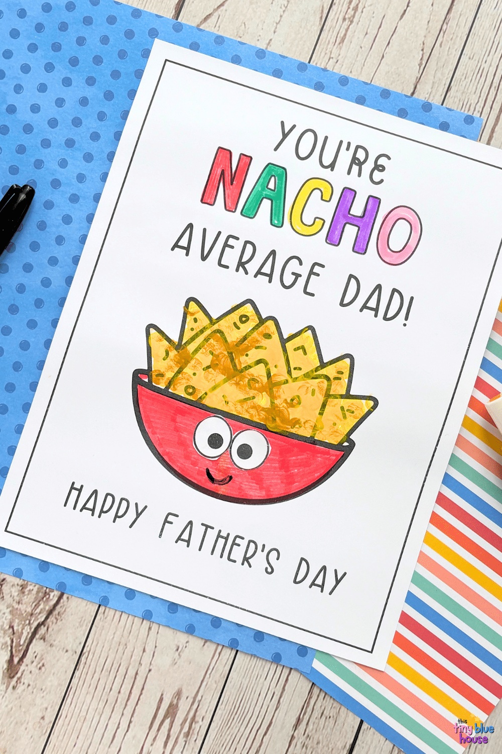 Father's Day Nacho Craft For Kids (Free Printable Template) - This Tiny ...