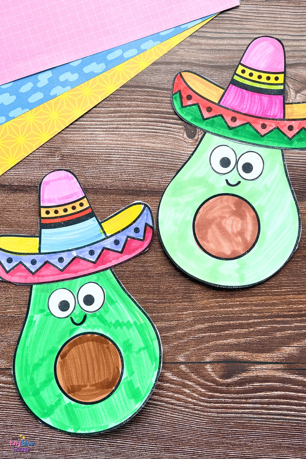 Cinco de Mayo Avocado Craft (Free Template) - This Tiny Blue House