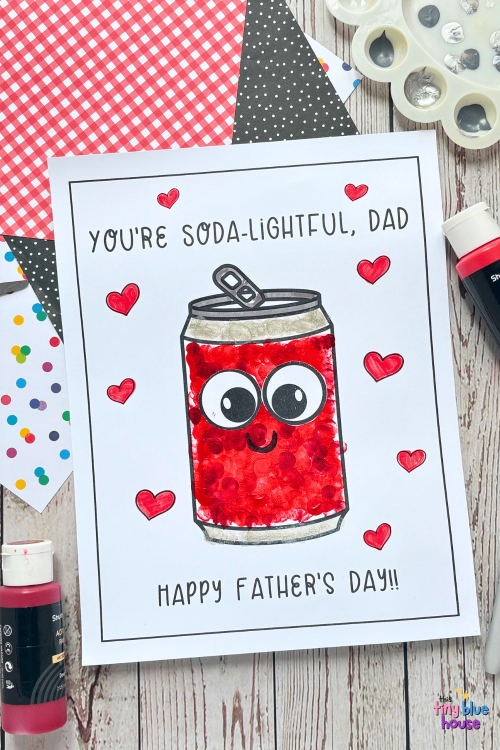 Father's Day Fingerprint Soda Craft (Free Printable Template) - This ...